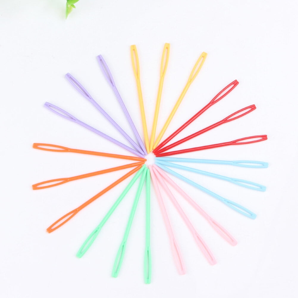 Sparsain 30Pcs Plastic Large Eye Sewing Needles Kids Safety Weaving ...