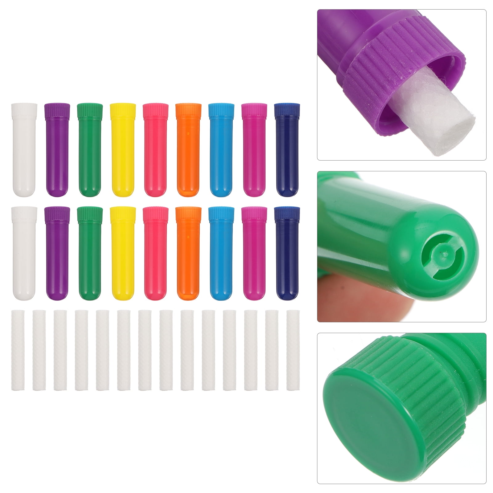 Sparsain 30pcs Empty Nasal Inhaler Tubes with Cotton Bar for ...