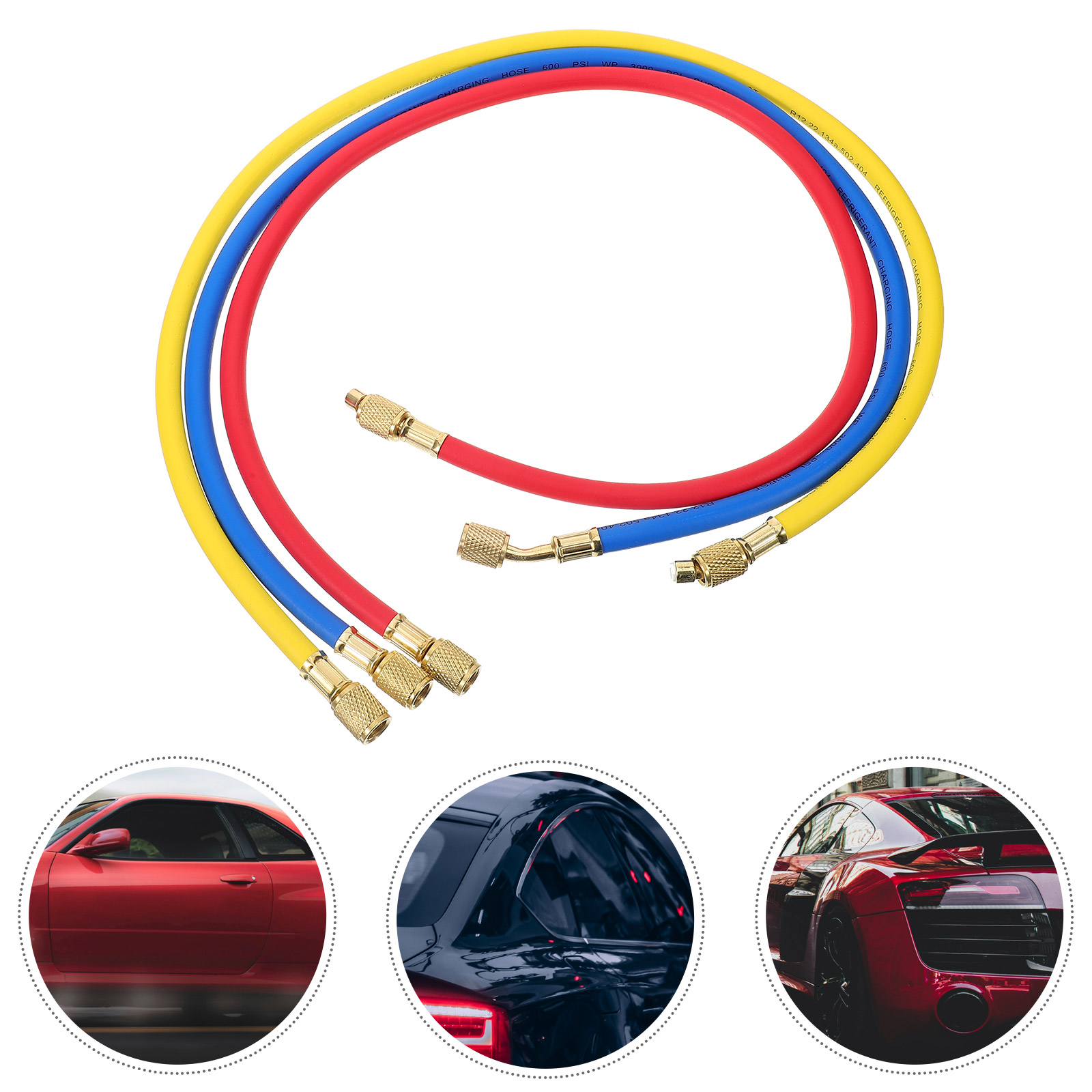 Sparsain 36 Inch AC Charging Hose HVAC Refrigerant R12 R22 R404 R502 R134A Car Air Conditioning ...