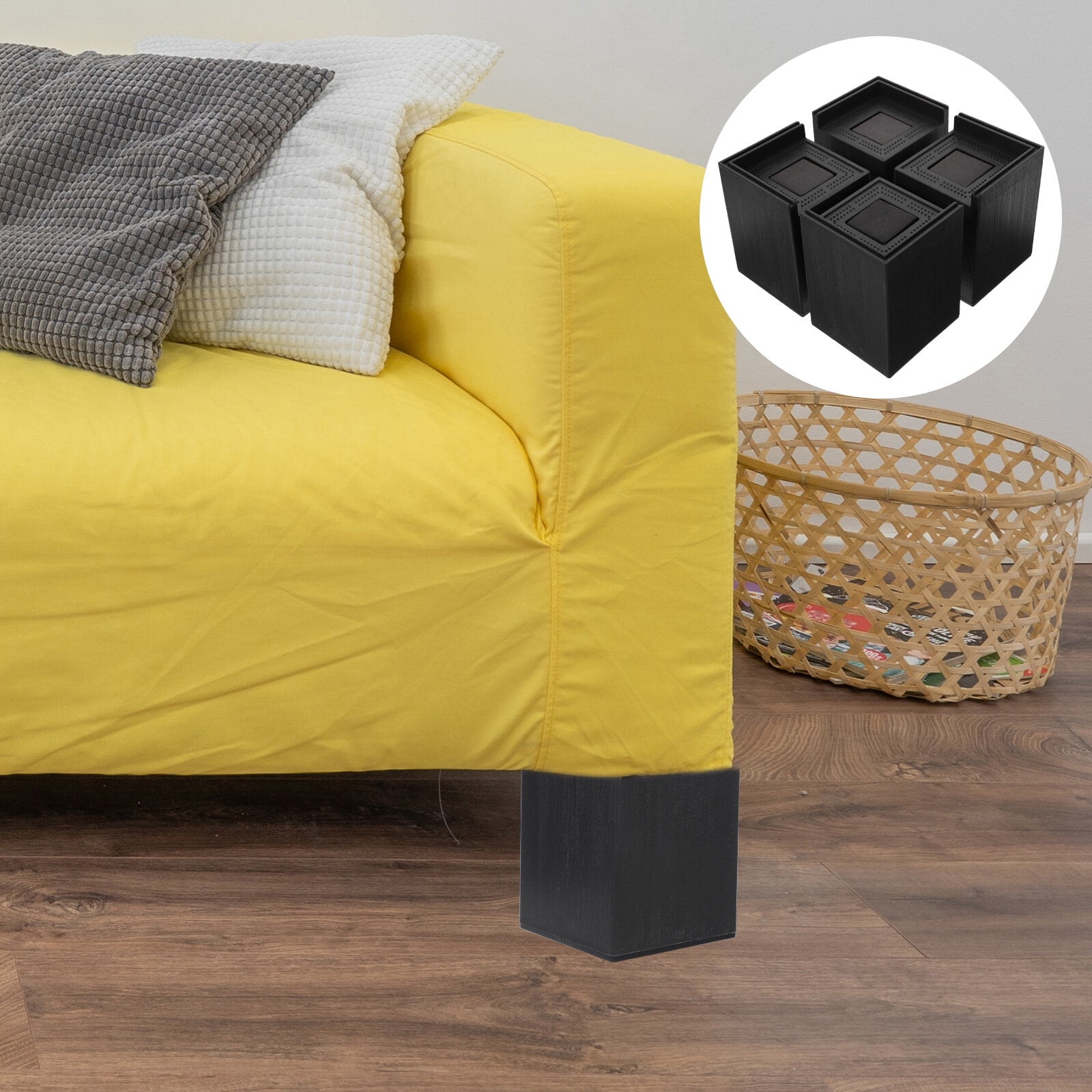 Sparsain 4 Pack Multi-Function Desk Riser Blocks for Bed Frame ...