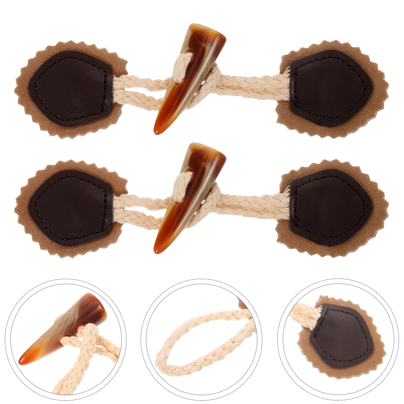 Sparsain 4 Pairs Toggle Buttons for Clothing, Vintage Coat Buttons ...