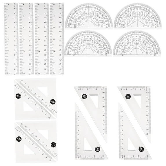 Sparsain 4 Sets Plastic Drawing Ruler Tools Drawing Accessories Ruler ...