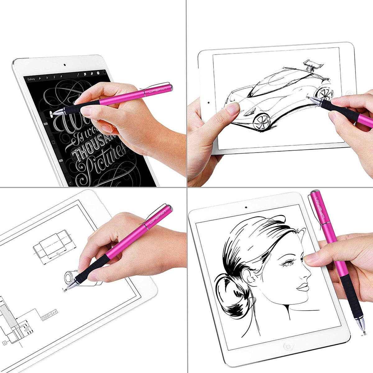 Sparsain 5 Pack 2 in 1 Capacitive Stylus Pen with Replacement Tips Dual ...