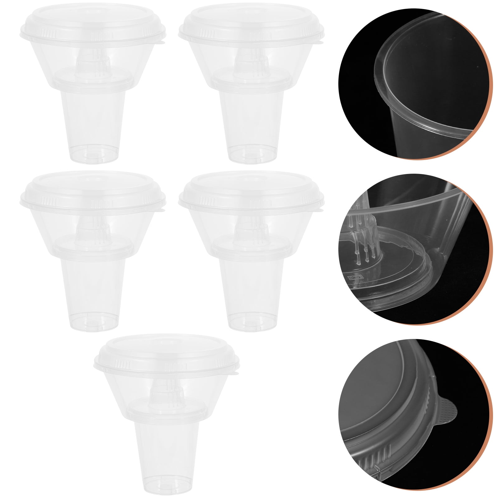 Sparsain 5 Sets of Combination Drink Cups, Portable Food Bowls ...