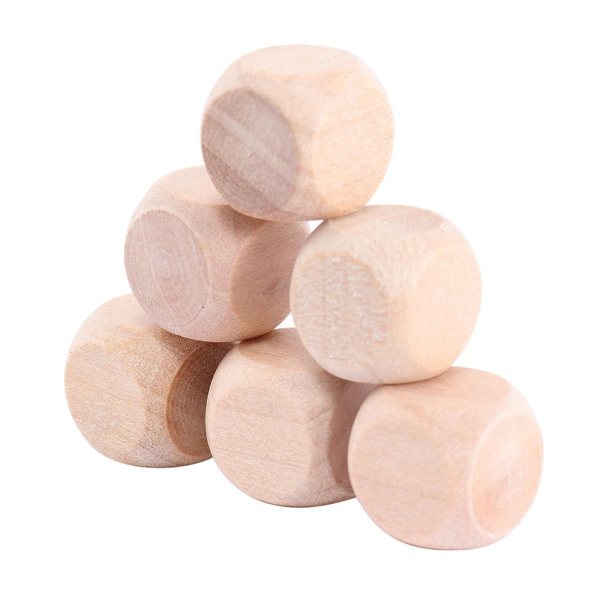 OUNONA 50pcs Creative Wood Dice Set Blank Dice Toy for Playing Durable ...