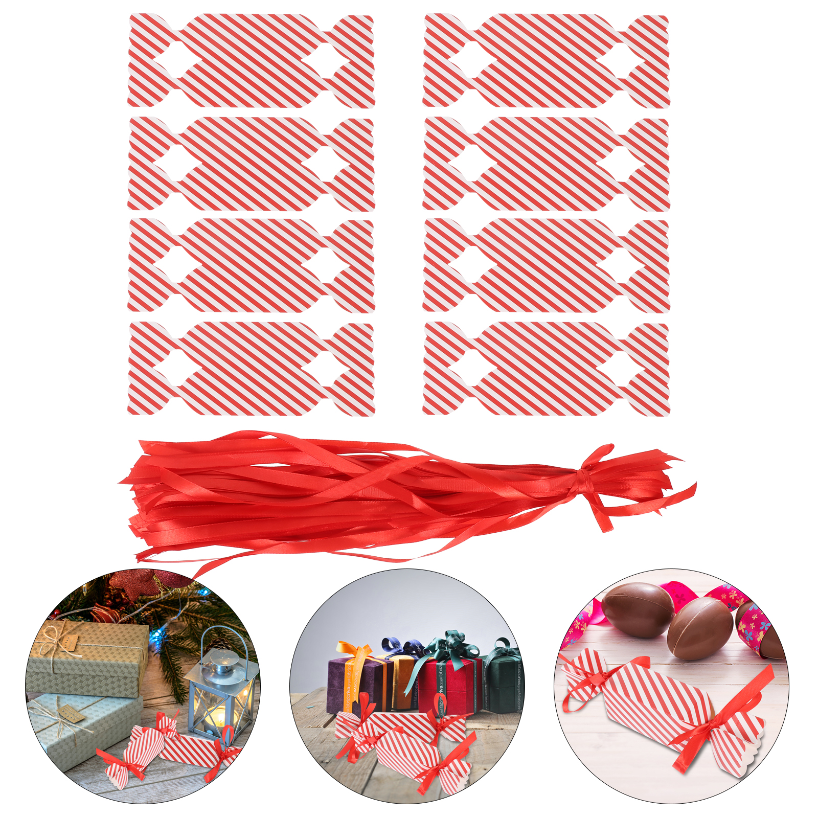 Sparsain 50pcs Christmas Candy Boxes Paper Candy Boxes with 100pcs ...