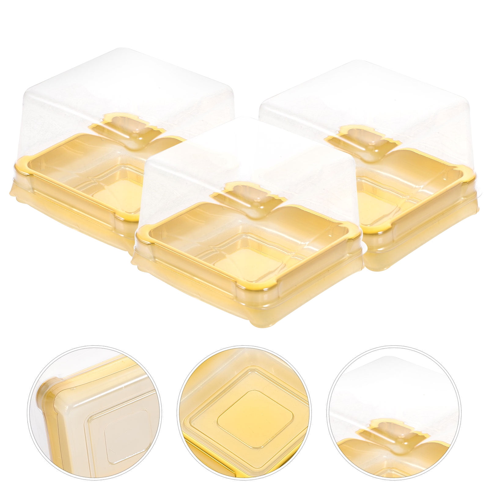 Sparsain 50pcs Square Plastic Mooncake Boxes Egg Yolk Puff Containers ...