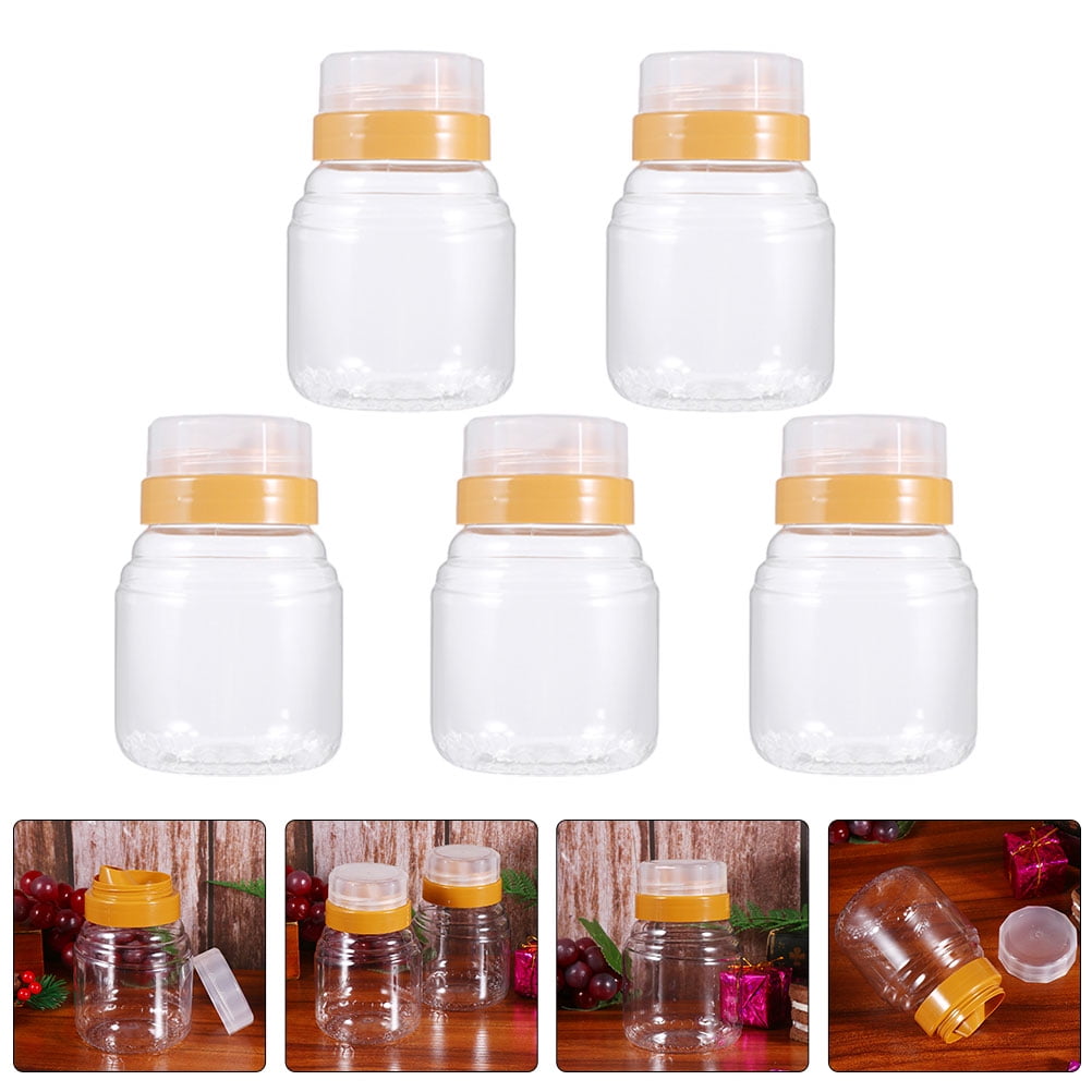 Sparsain 5pcs Clear Plastic Honey Bottles Food Packaging Container ...