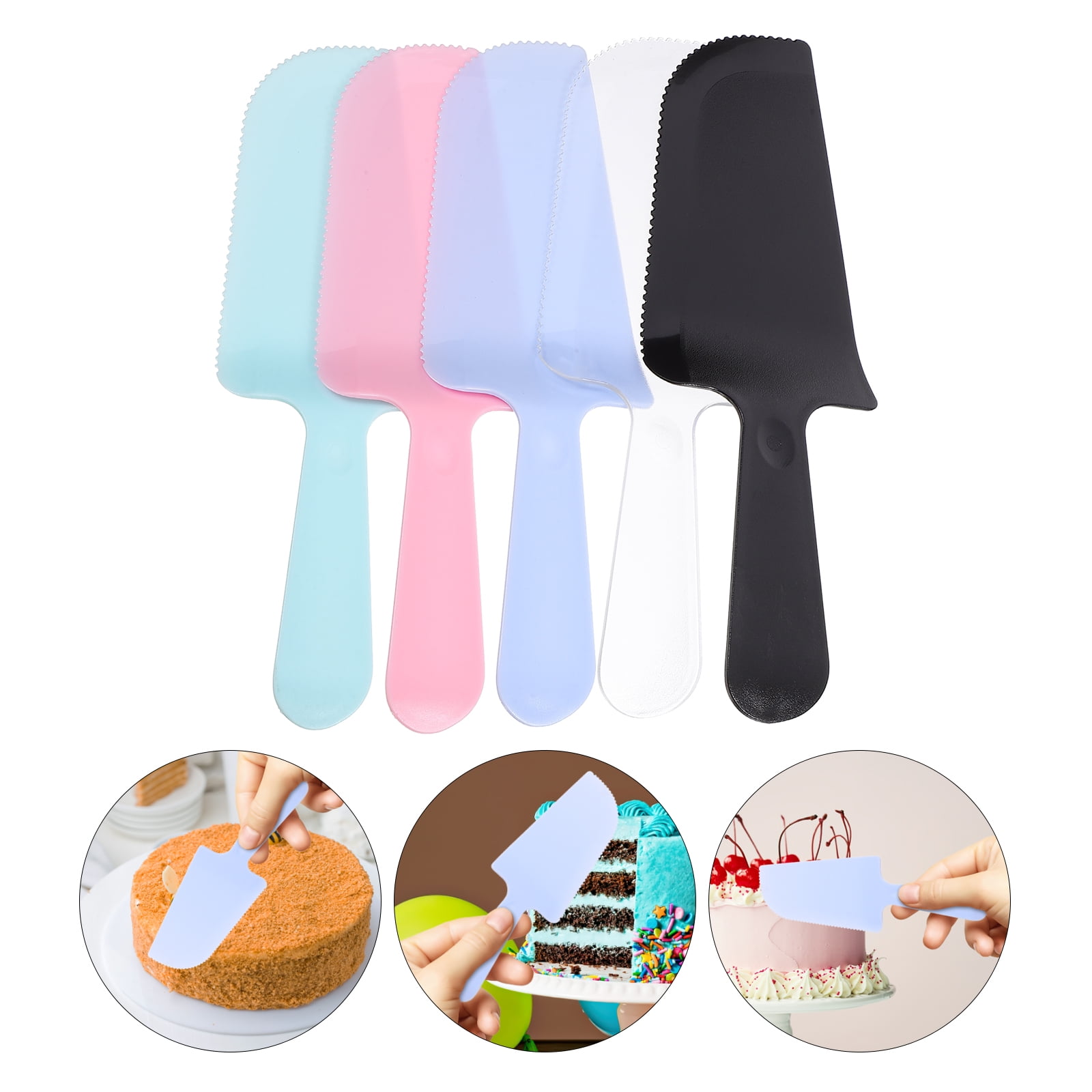 Sparsain 5pcs Disposable Plastic Cake Cutters for Birthday Party ...