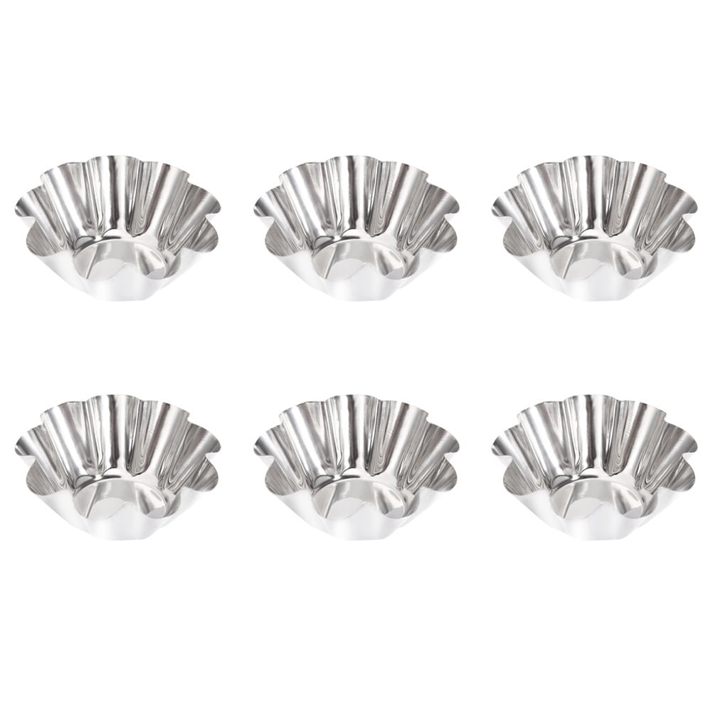 Sparsain 6 Pack Stainless Steel Chrysanthemum Egg Tart Molds, Reusable ...