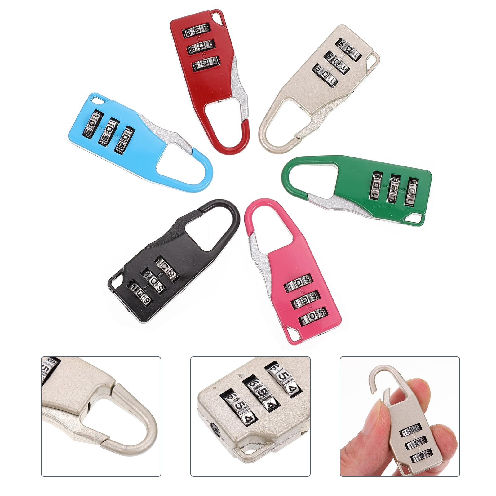 Sparsain 6pcs Mini Password Lock Multicolor Combination Padlock for ...
