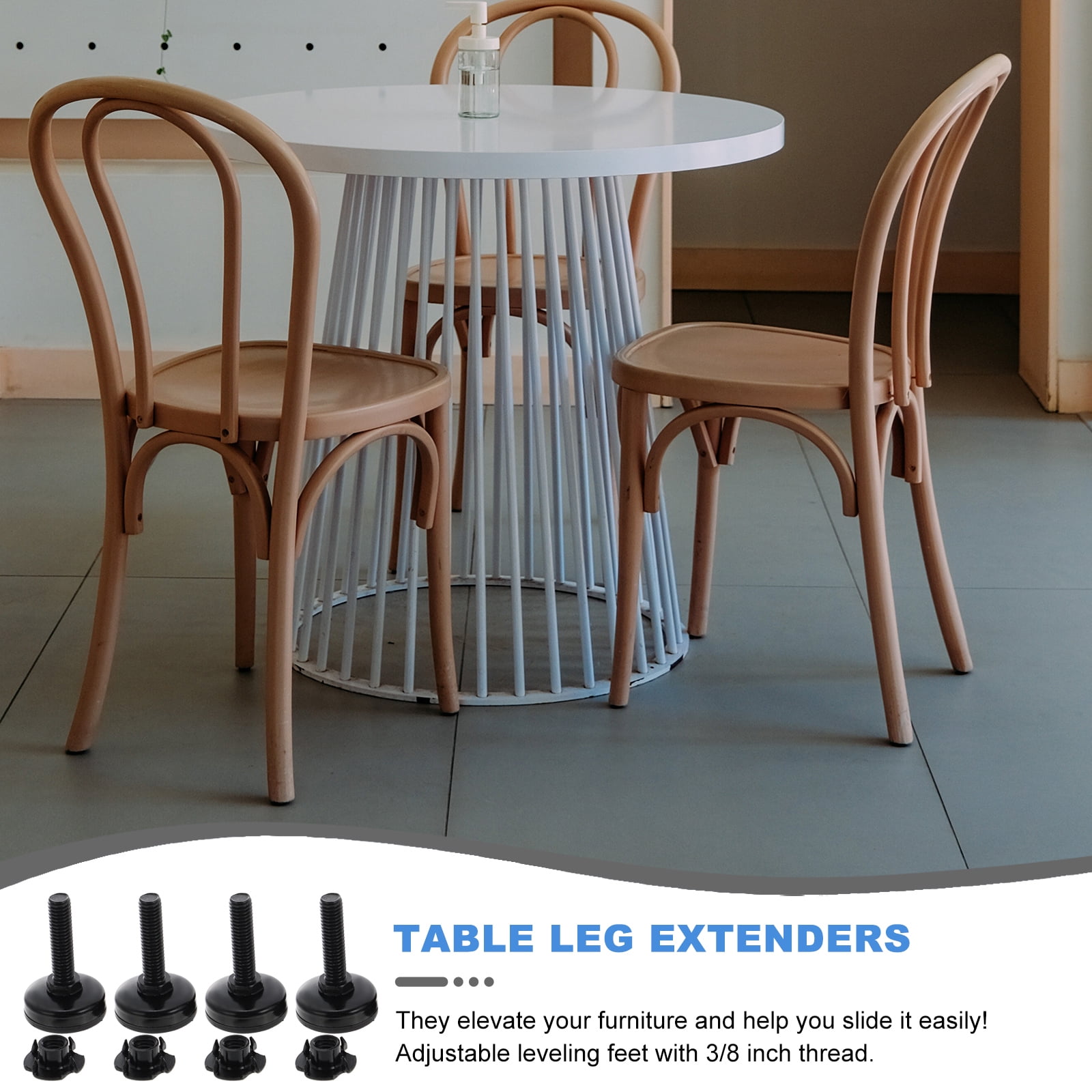 Sparsain 8 Pack 3/8 Inch Adjustable Furniture Legs, Table Leg ...