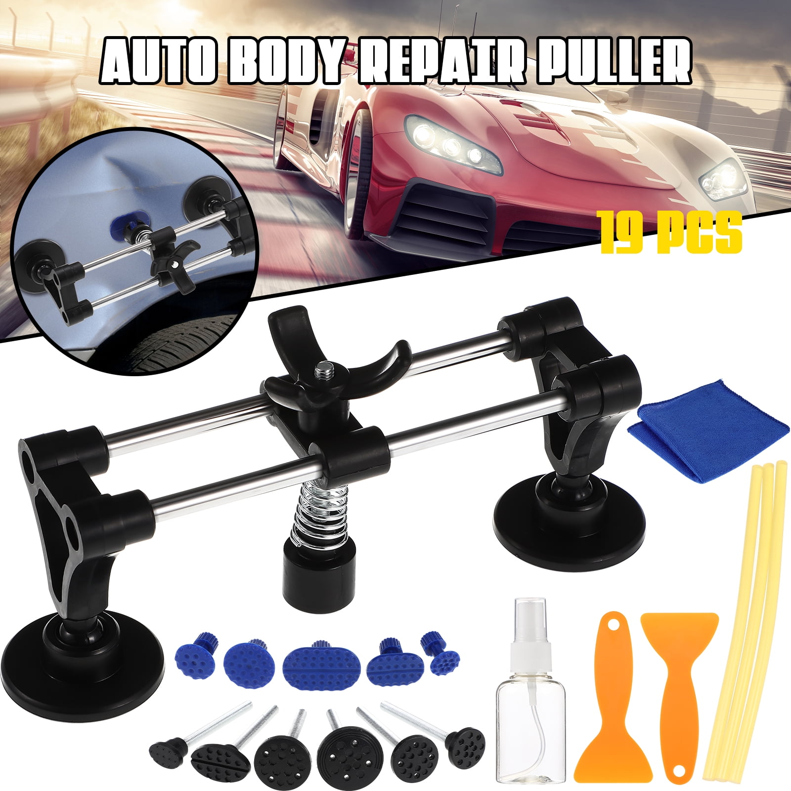 Sparsain Auto Body Dent Puller Kit Bi-Pole Bridge Puller with Pulling ...