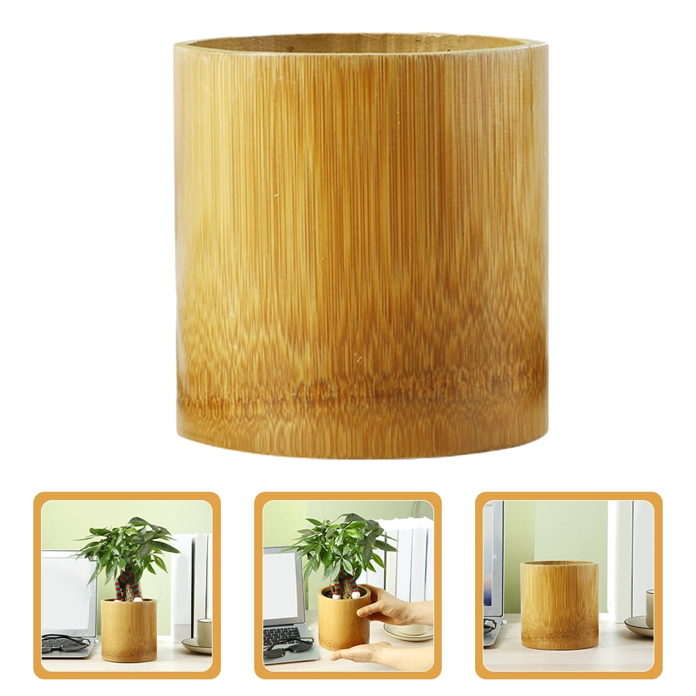Sparsain Bamboo Flower Pot Bamboo Planter Bamboo Flower Stand Desktop ...