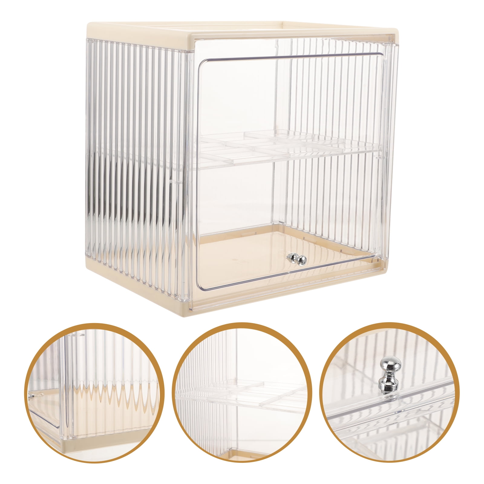 OUNONA White Plastic Bread Box for Storage Use Double Layered Container ...