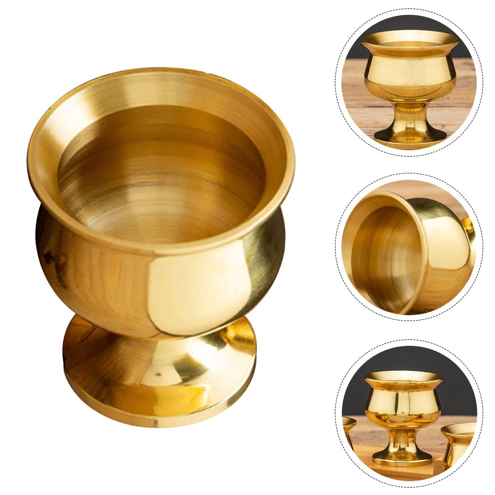 Sparsain Buddhist Water Cup Brass Temple Cup Luxury Retro Temple Cup ...