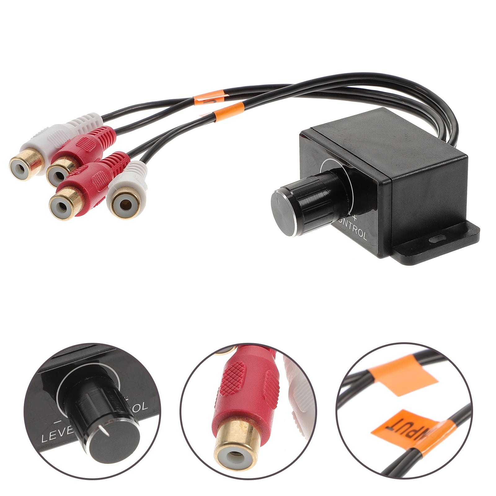 Sparsain Car Stereo Amplifier Gain Level Bass Audio Volume Control Knob with 2 Connector ...