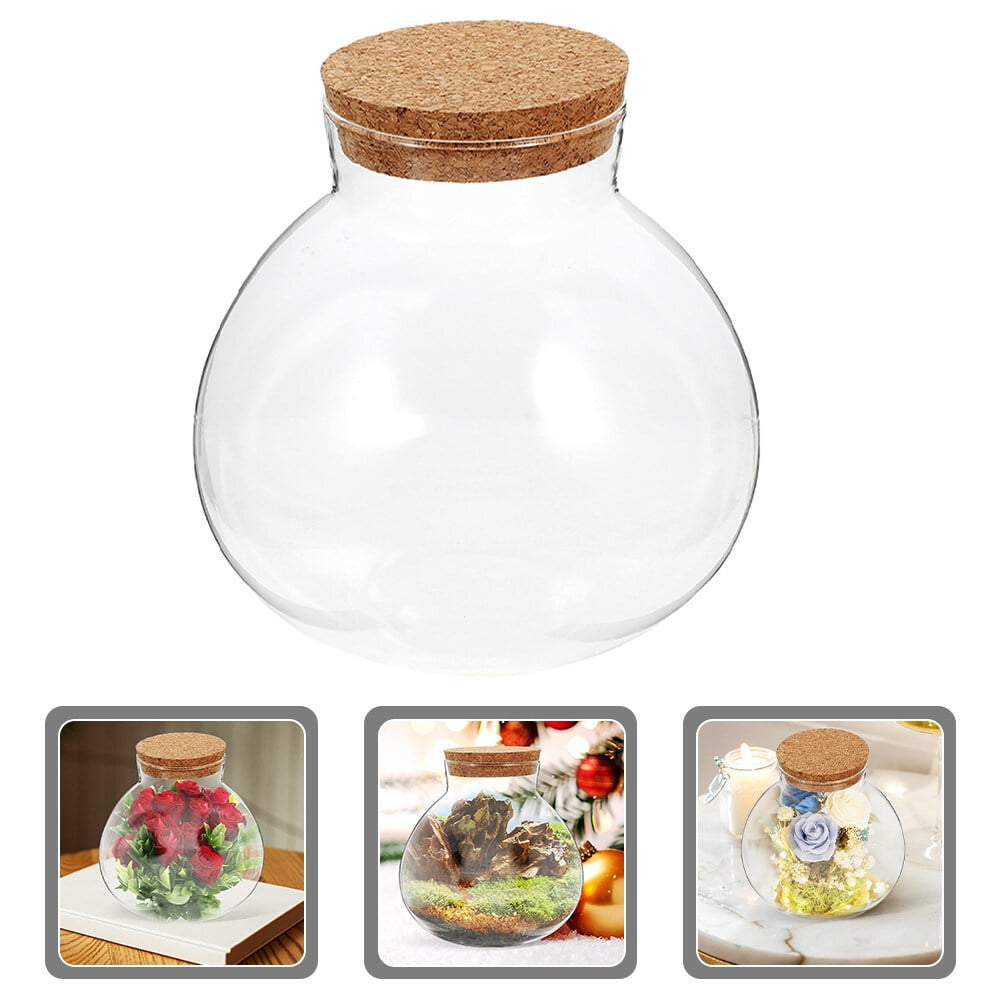 Sparsain Diy Round Glass Jar Cork Flower Plant Terrarium Micro Landscape Eco Bottle