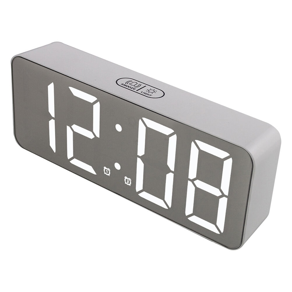 Sparsain LED Mirror Digital Alarm Clock Desk Calendar Temperature Table ...