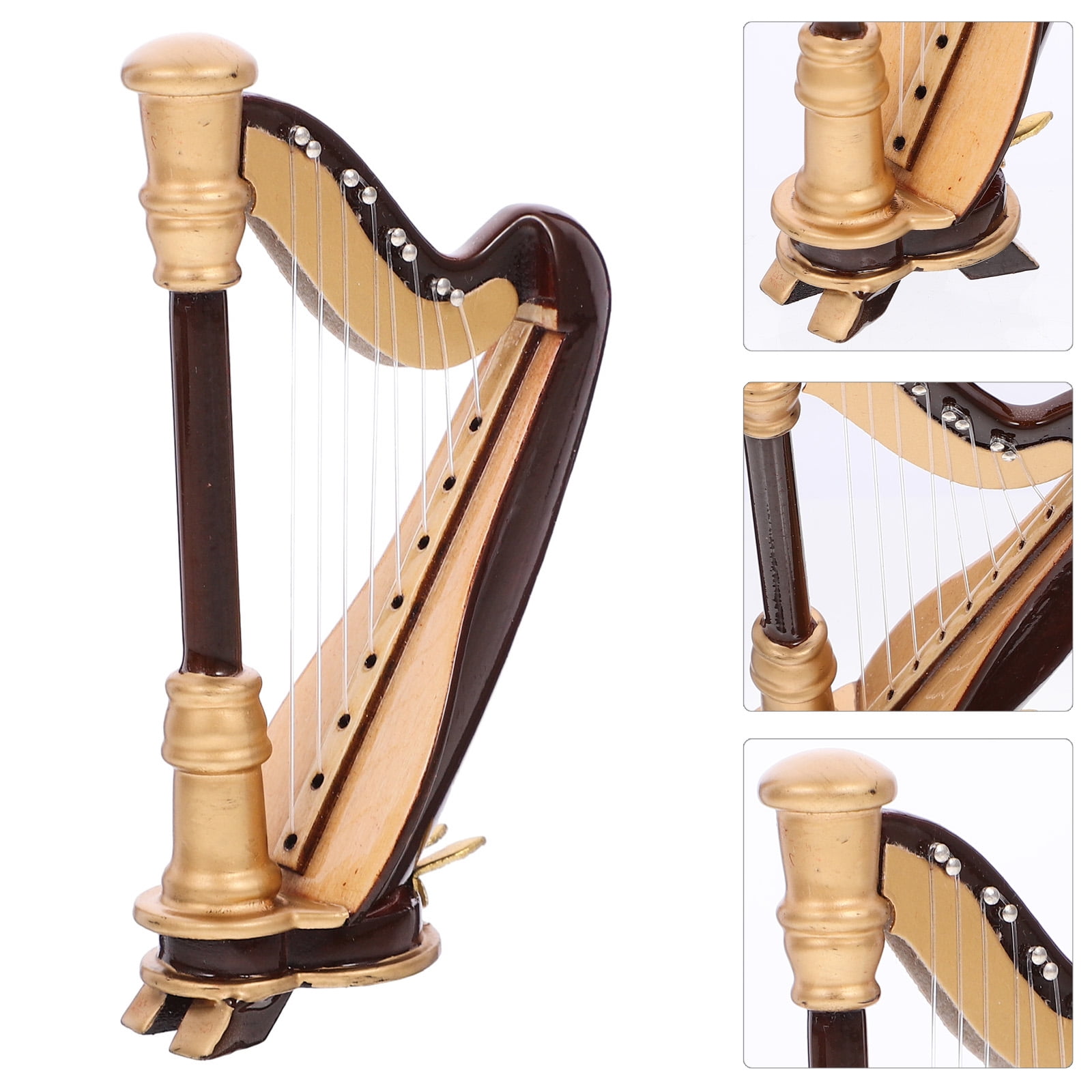 Sparsain Miniature Harp Model Mini Wooden Harp Instrument Model with ...