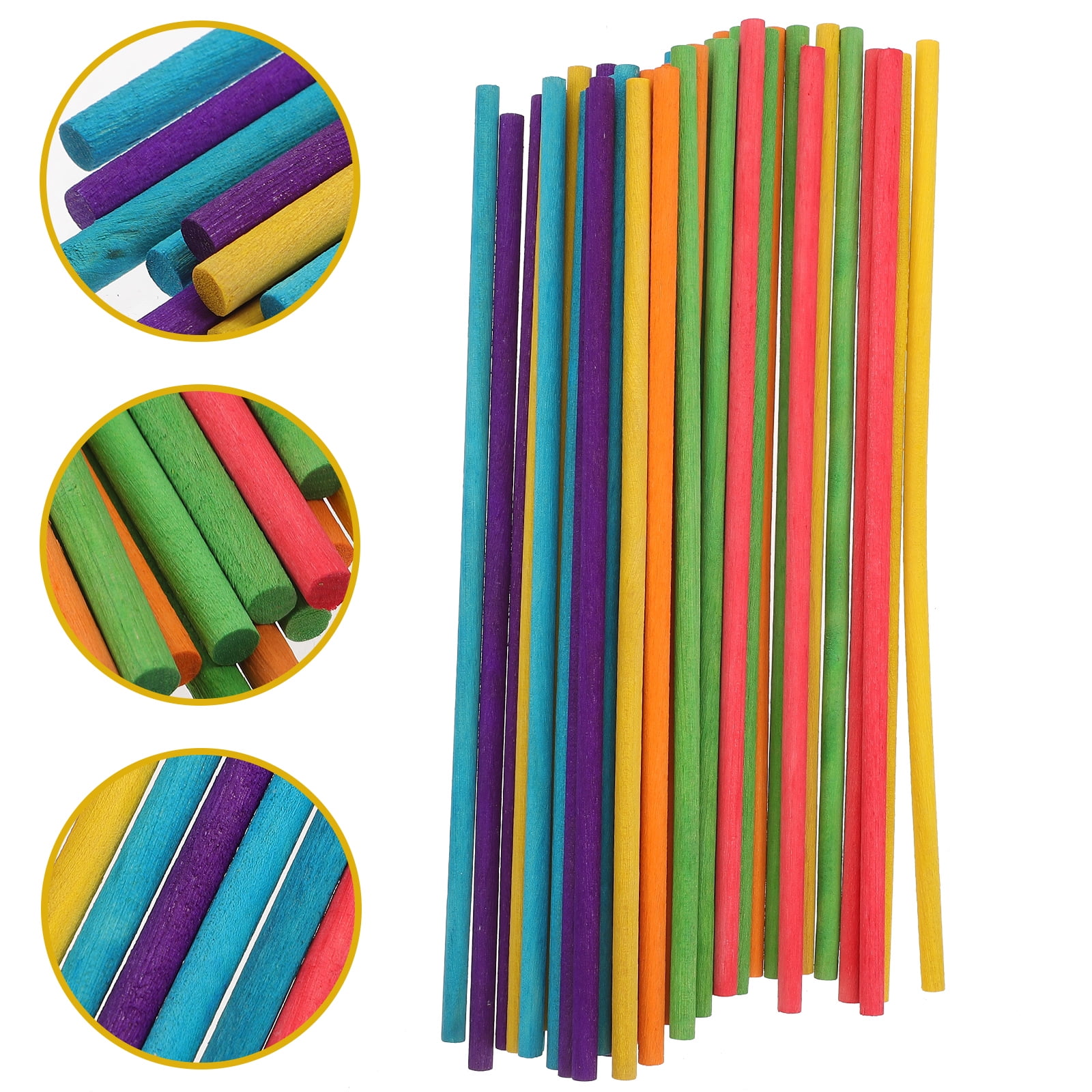 Sparsain Pack of 50 colored wooden sticks for children for models and ...