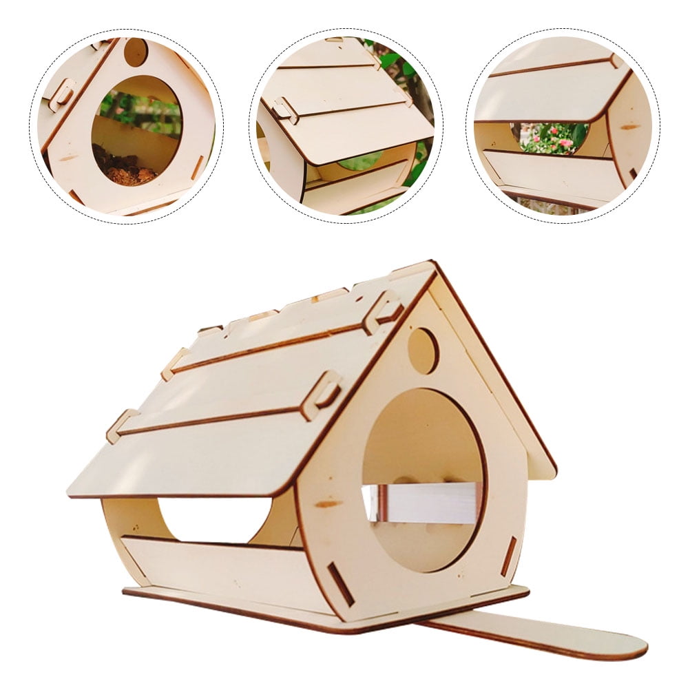 Sparsain Pc Outdoor Hanging Bird Food Dispenser, Wooden Hanging Bird ...