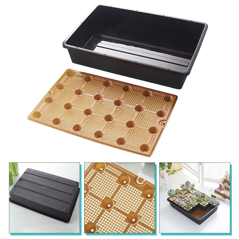 Black Plastic Planting Tray for Germination and Storage with Partition ...