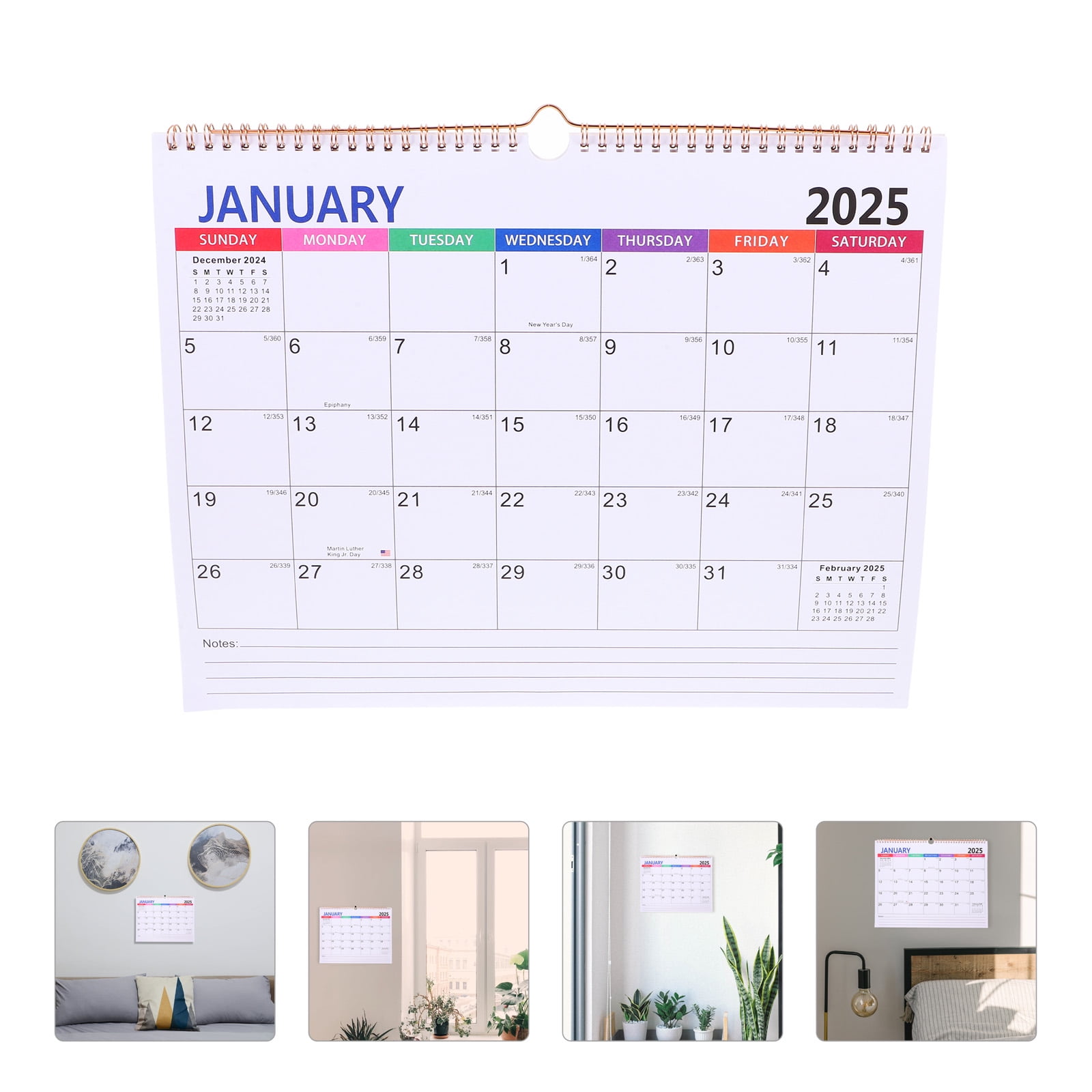 Sparsain Practical Spiral Wall Calendar for Office Household Planning ...
