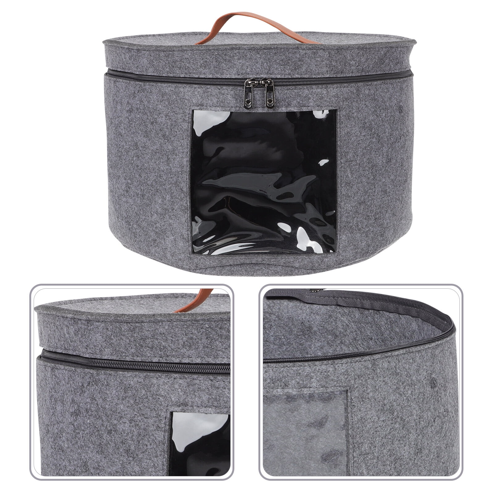 Sparsain Round Hat Carrying Case Hat Organizer Large Hat Storage Box ...