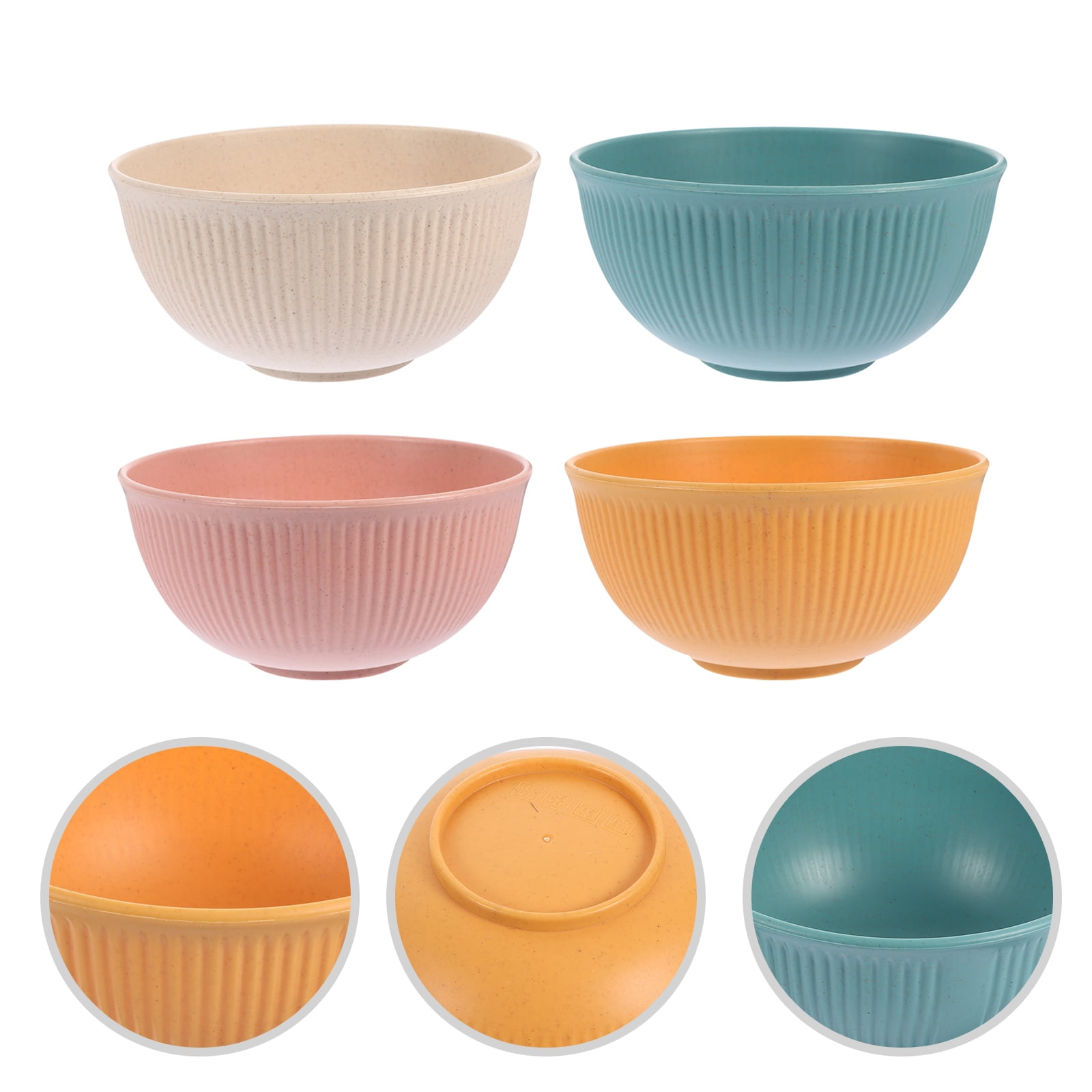 Sparsain Set of 4 Unbreakable Cereal Bowls, Reusable Soup Bowls ...