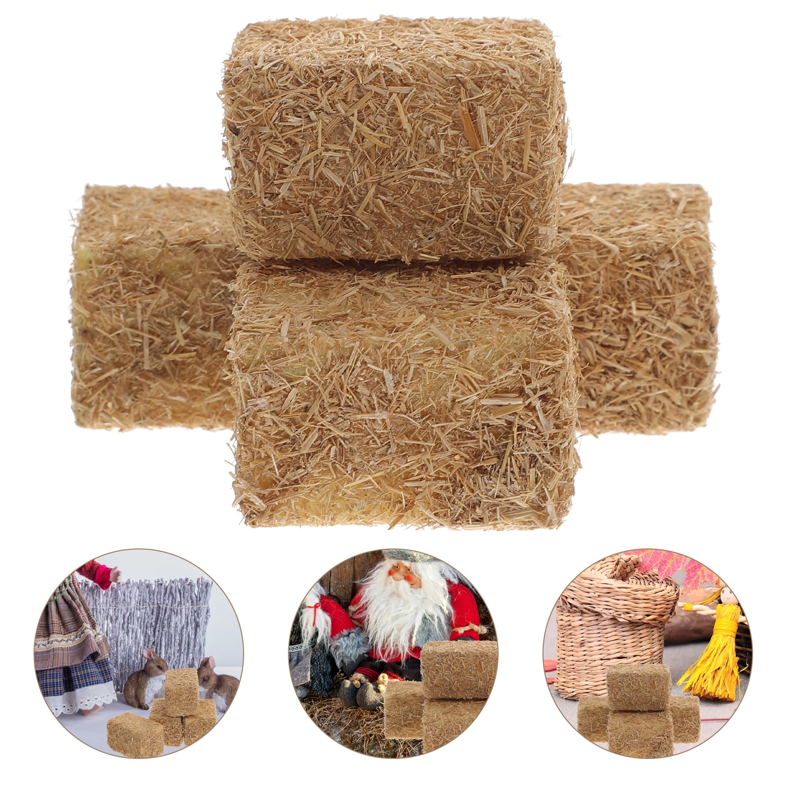 Sparsain Set of 4 stackable autumn style hay bales - Walmart.com