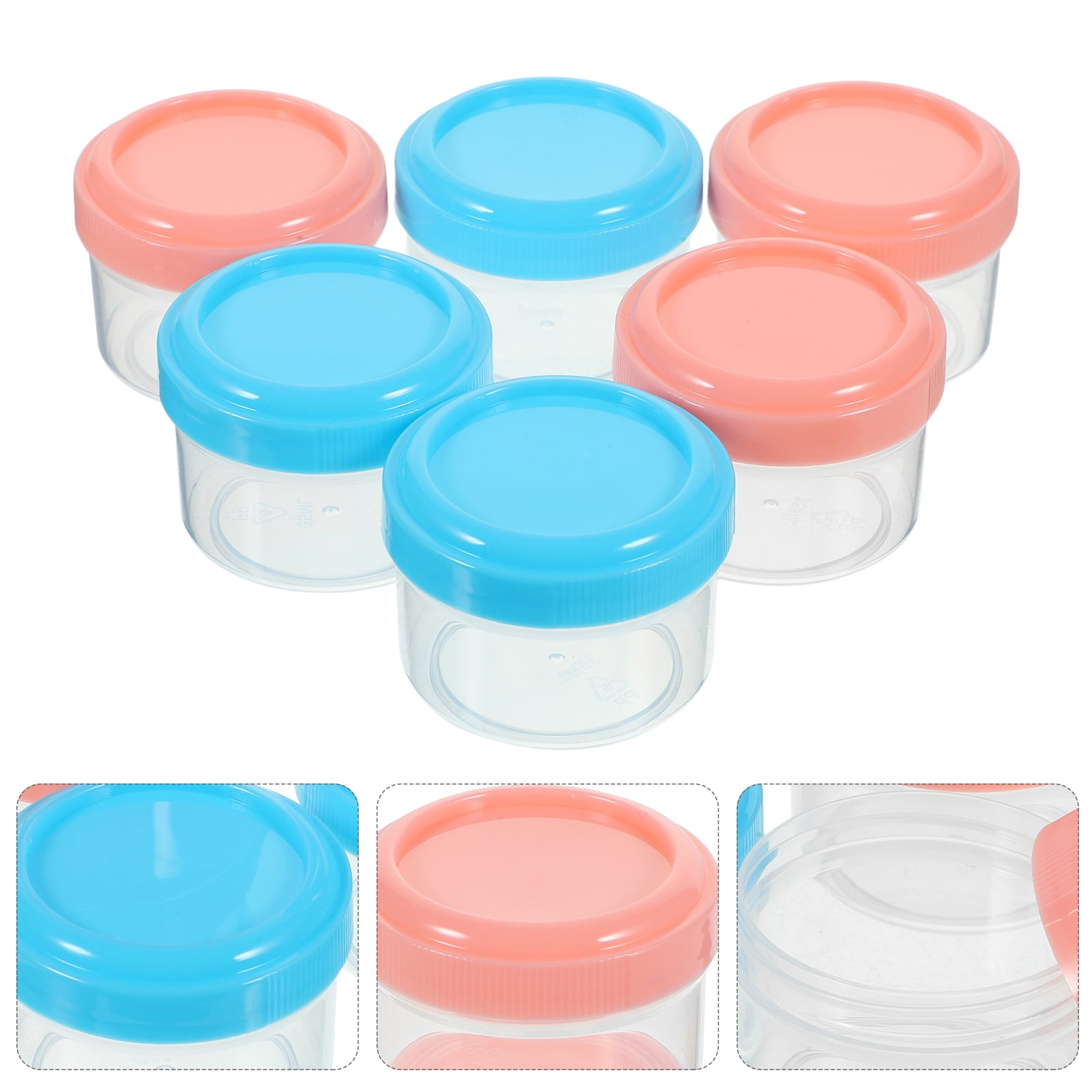 Sparsain Set of 6 Small Salad Dressing Containers with Lids and Sauce ...