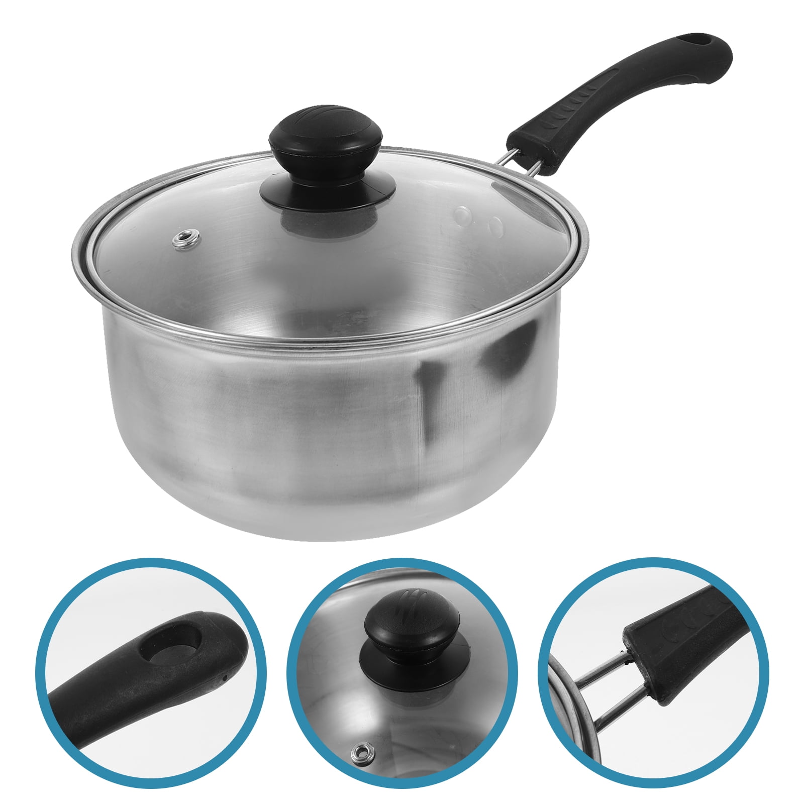 Sparsain Stainless Steel Milk Pot Single Handle Soup Pot Saucepan with ...
