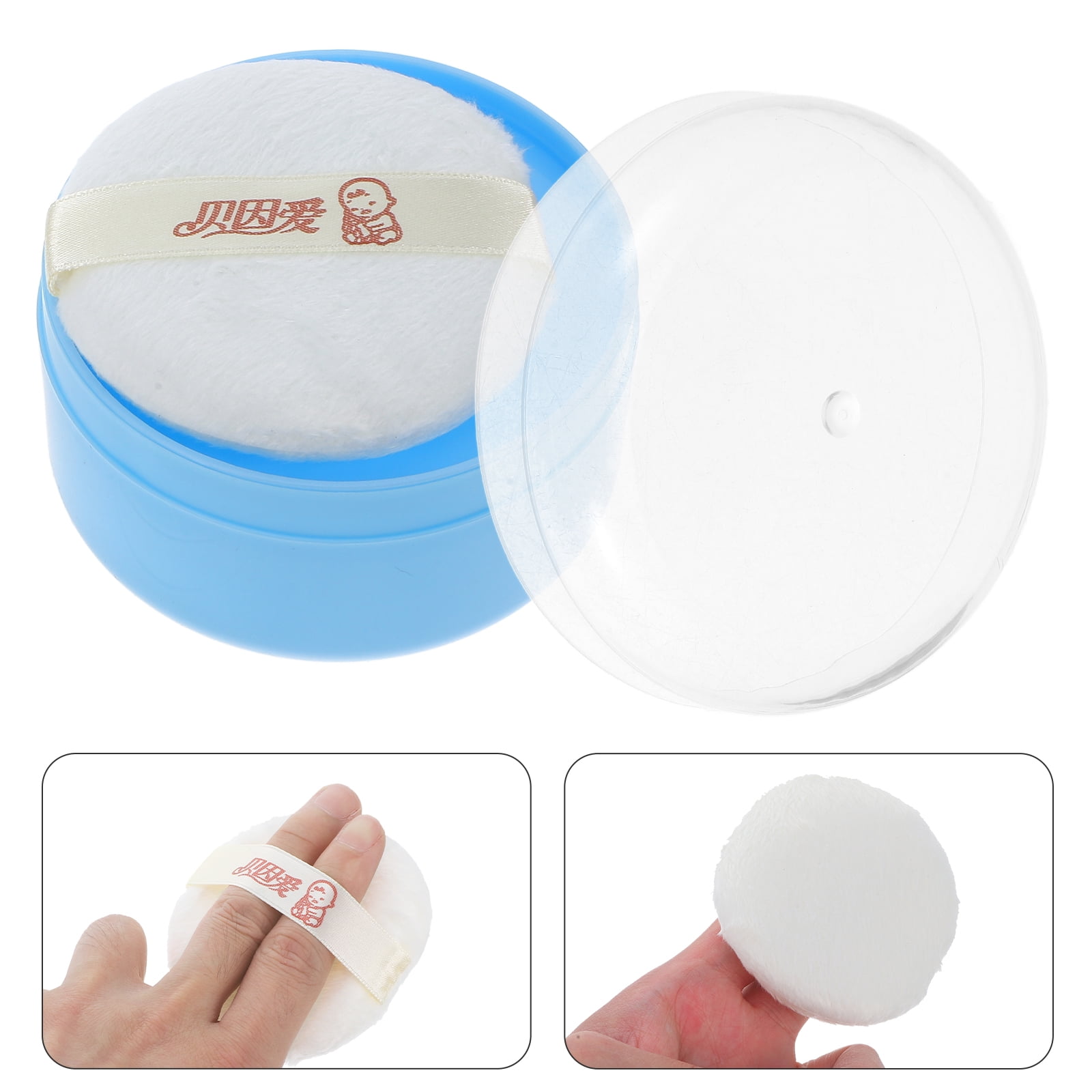Sparsain Talcum Powder Puff Box, Empty Body Powder Container with Thick ...