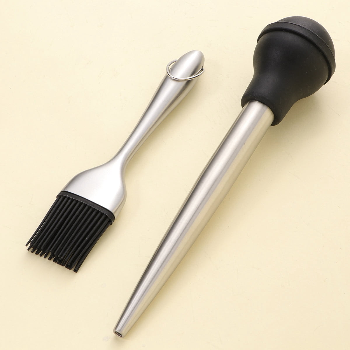 Sparsain kit/4pcs stainless steel turkey baster, oil brush, oil dropper ...