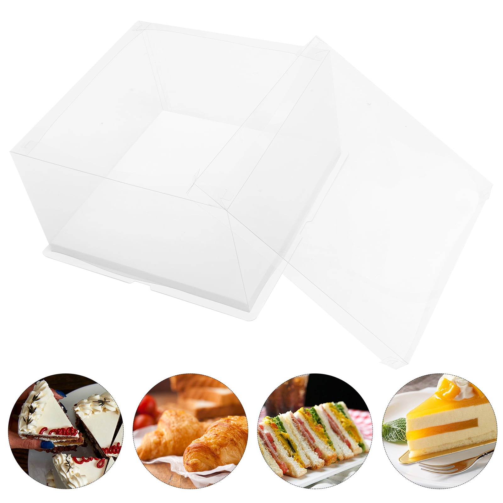 Sparsain x 10 Inch Clear Plastic Birthday Cake Box, Cake Container ...
