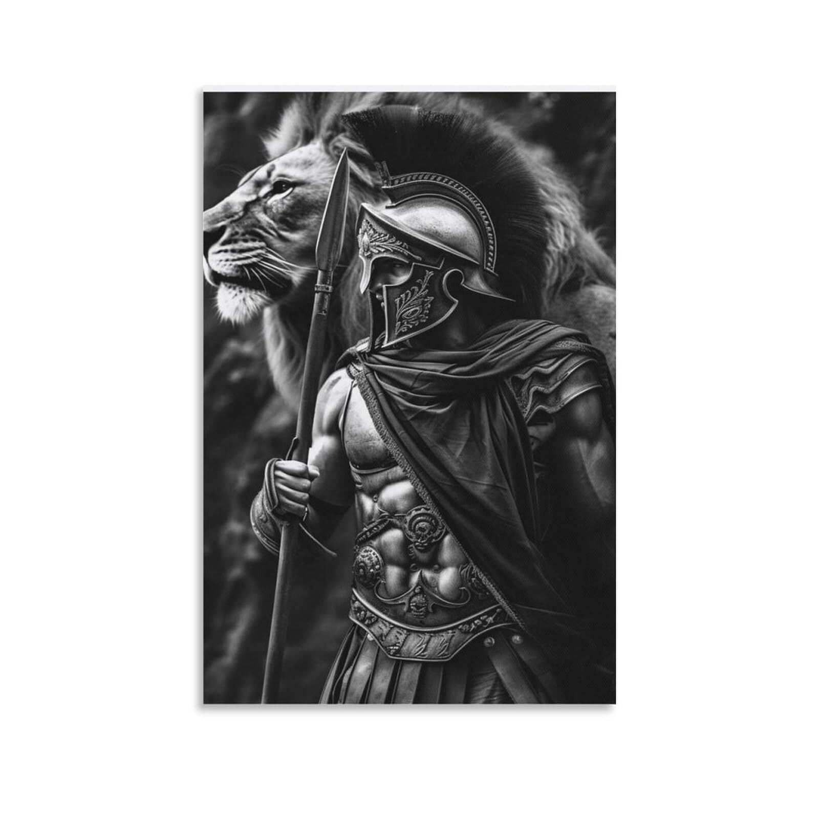 Spartacus Knights Vintage Black And White Illustration Art Poster Home ...