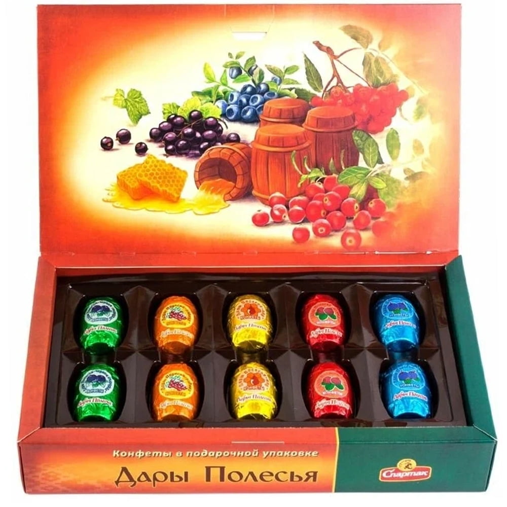 Spartak Dary Polesya Chocolate Gift Set Barrel Figures with Cranberry ...