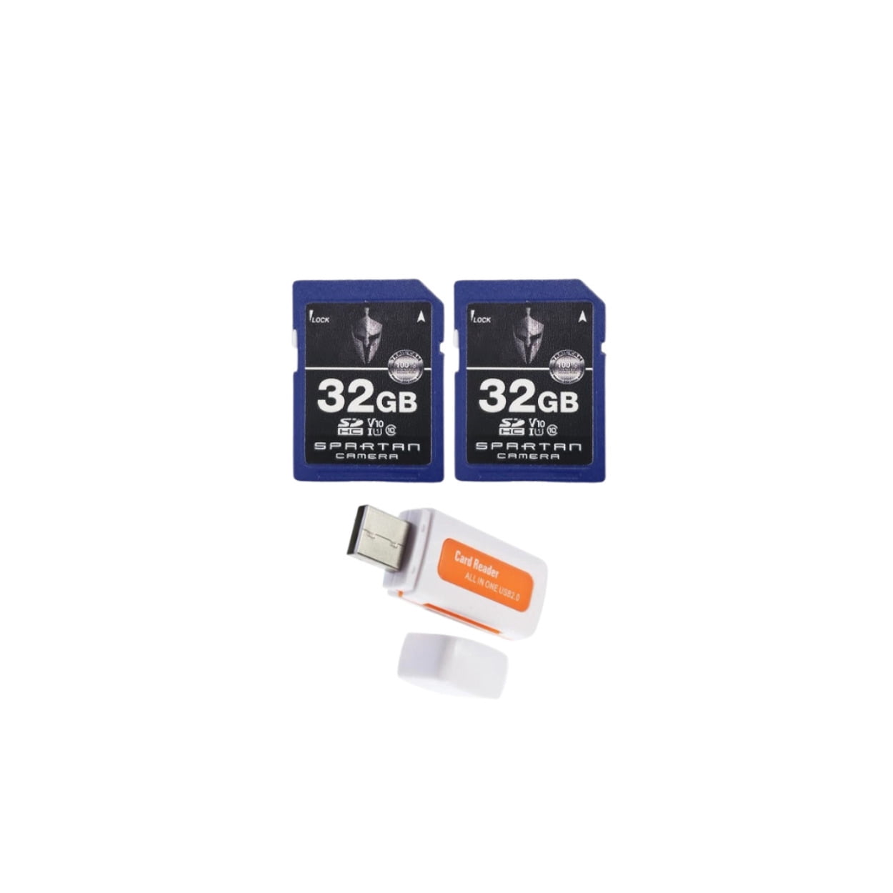 Spartan 32GB Class 10 SD Card (2-Pack) Bundle with Micro SD Reader and ...