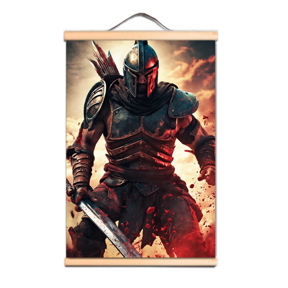 Spartan Armor Warriors Art Decor Banner Scroll Painting Wall Posters ...