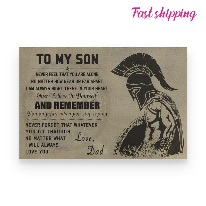 Spartan Dad To Son Never Feel That You Are Alone Poster Wall Art ...