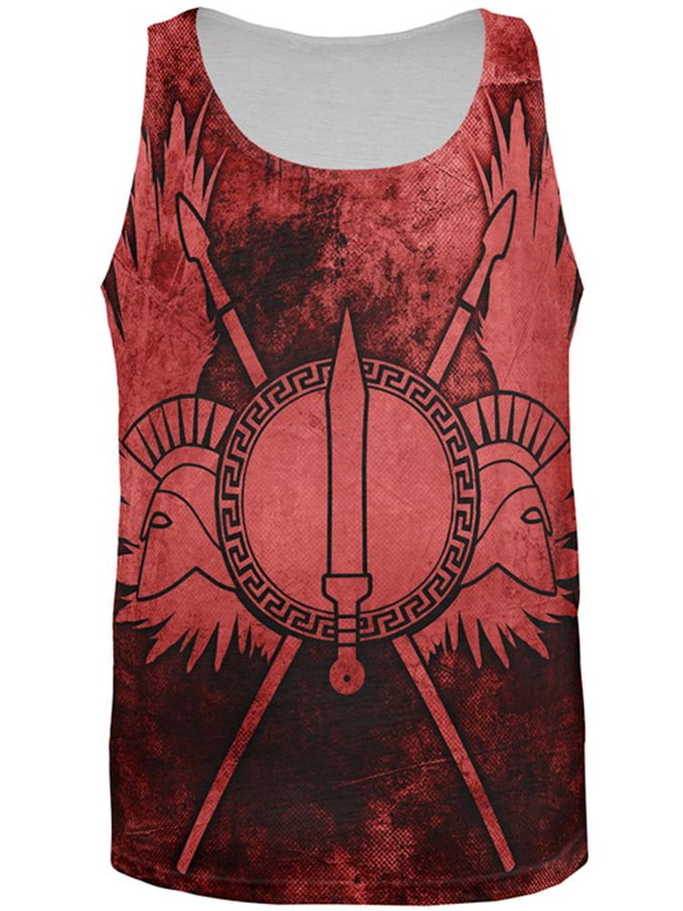 Spartan Greek Warrior Gladiator All Over Mens Tank Top Multi MD ...