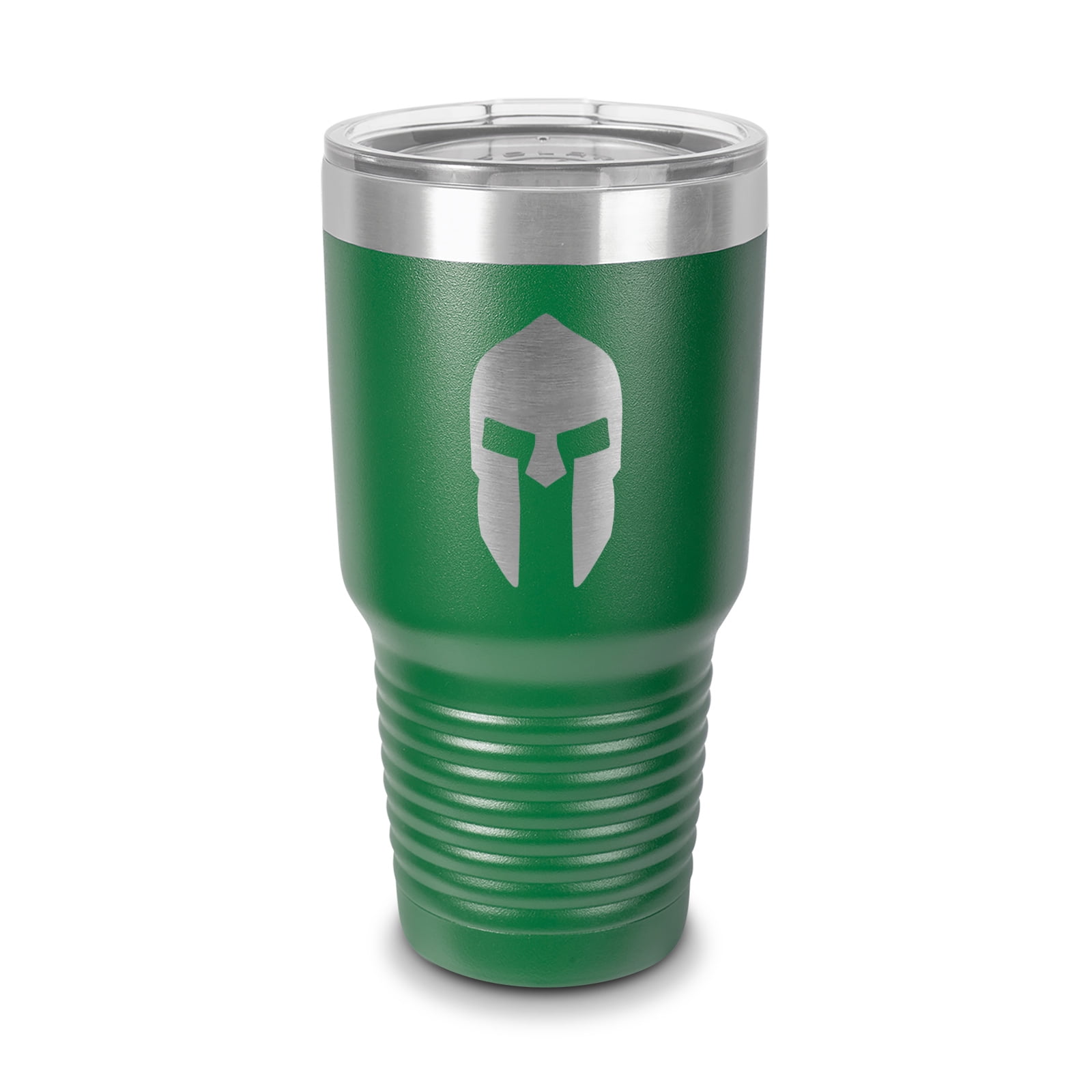 Spartan Helmet Tumbler 30 oz - Laser Engraved w/ Clear Lid - Stainless ...