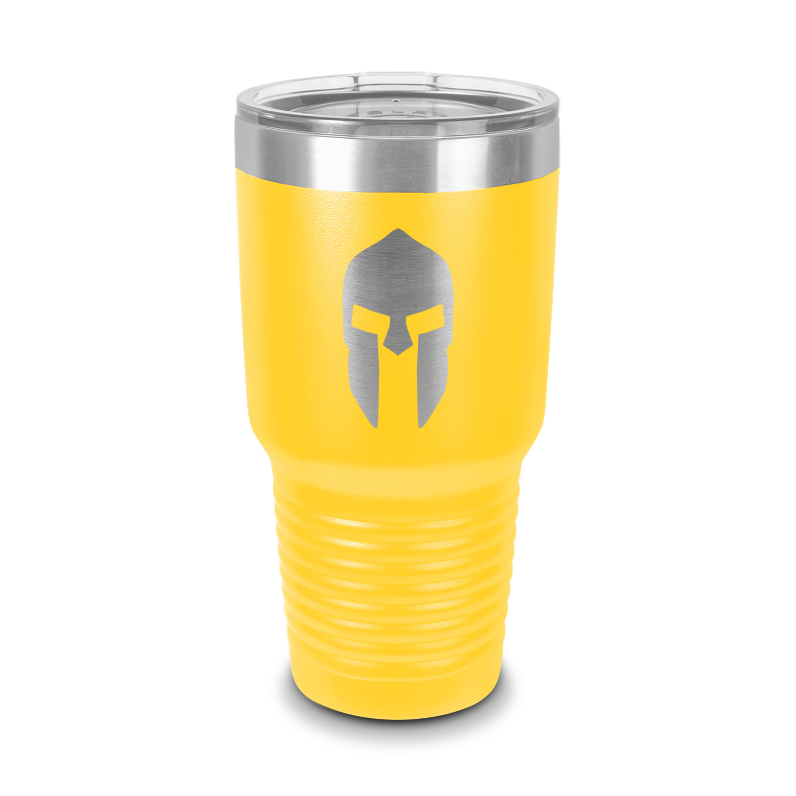 Spartan Helmet Tumbler 30 oz - Laser Engraved w/ Clear Lid - Stainless ...