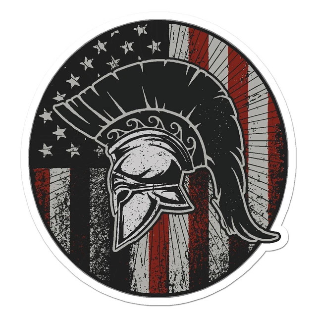Spartan Helmet Us Flag Sticker Phone Decal Water Bottle Stickers Car ...