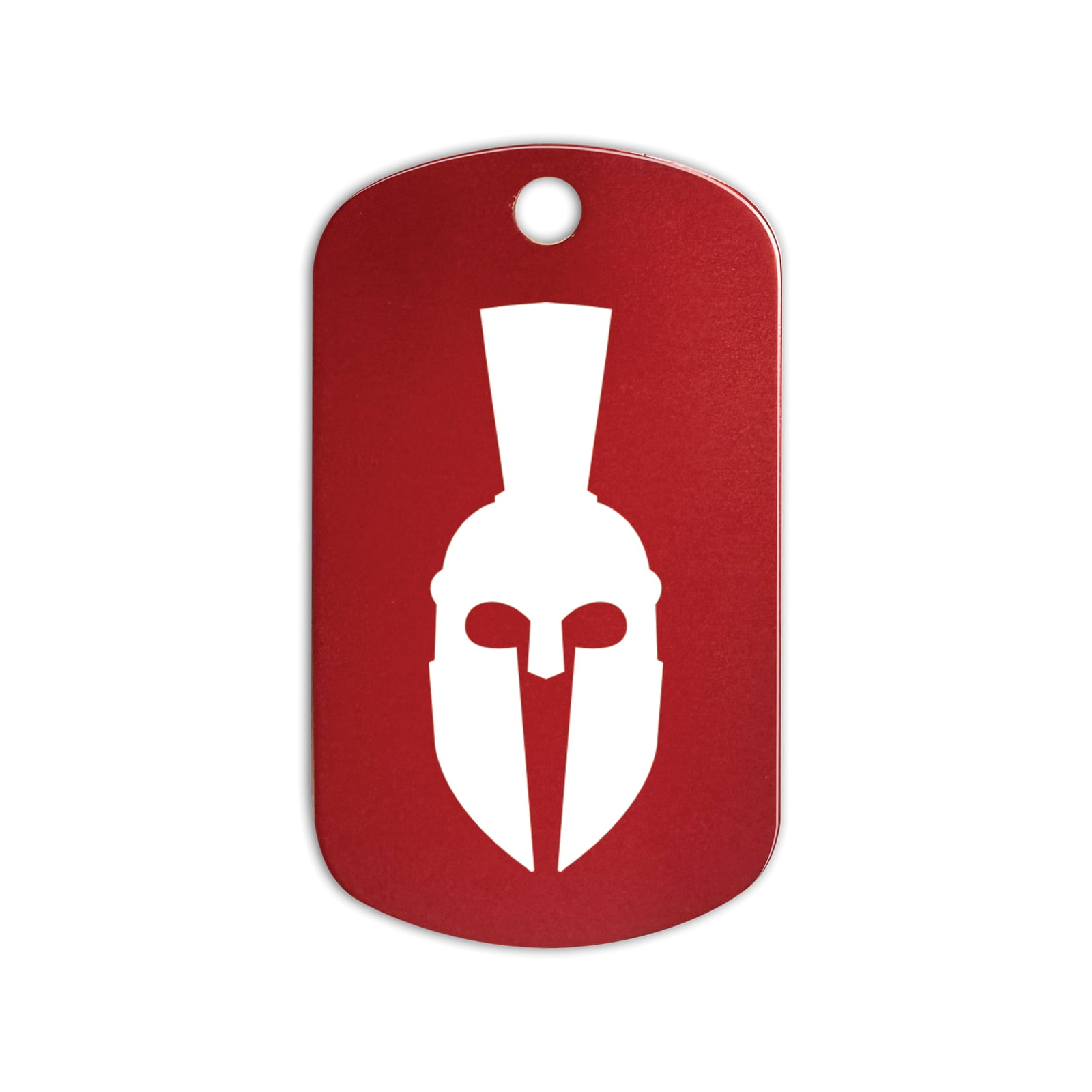 Spartan Helmet V2 GI Dog Tag Aluminum Keychain molon labe 300 - Red ...