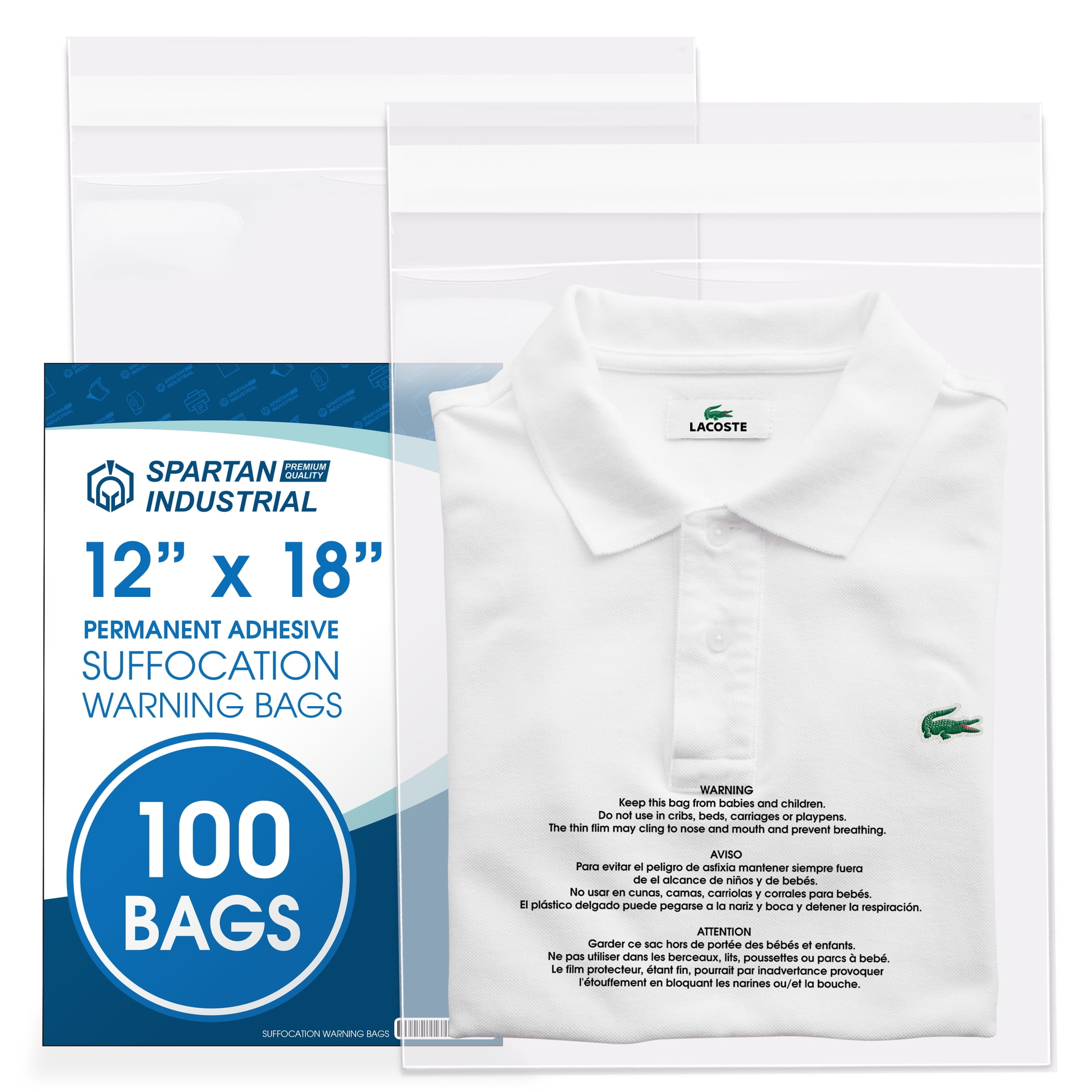 Spartan Industrial - 12” X 18” Clear Plastic Sealable Suffocation ...