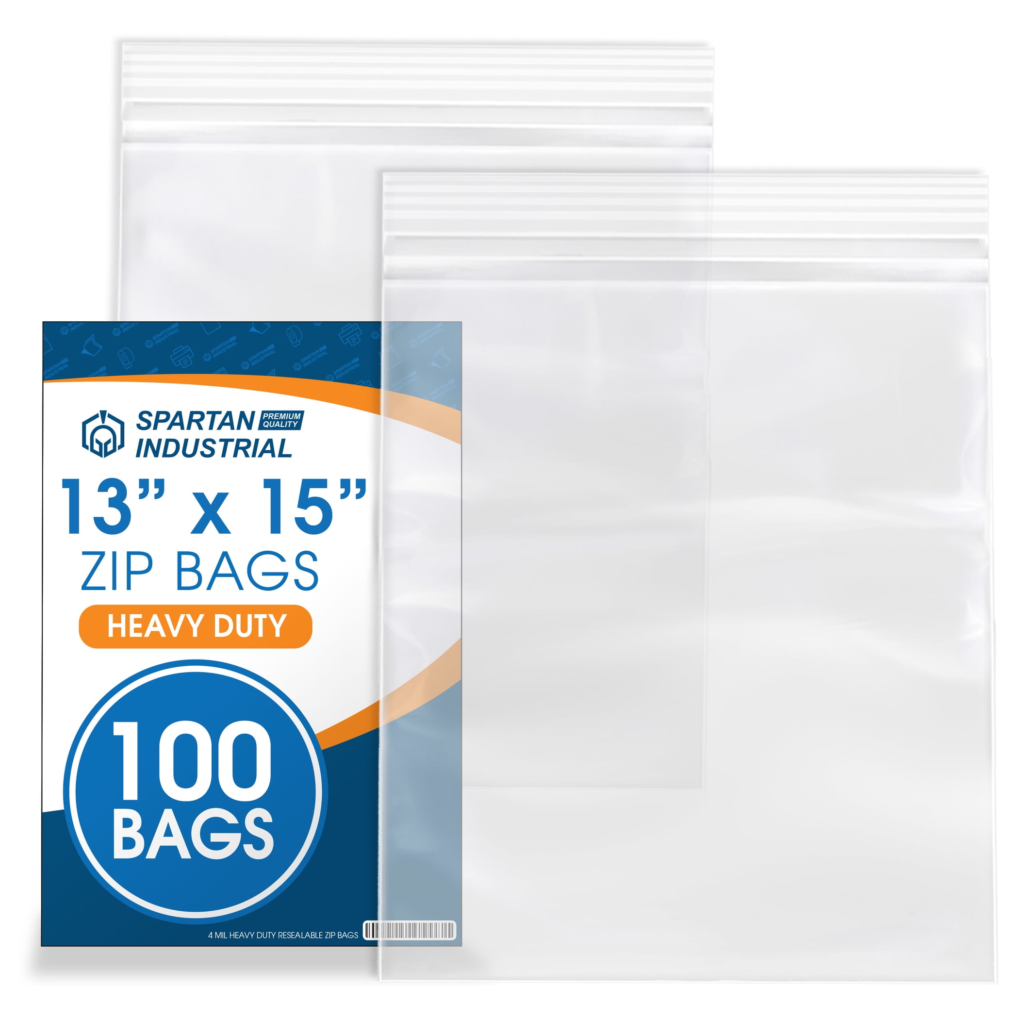 Spartan Industrial - 13” X 15” (100 Count) 4 Mil Thick Clear Reclosable ...