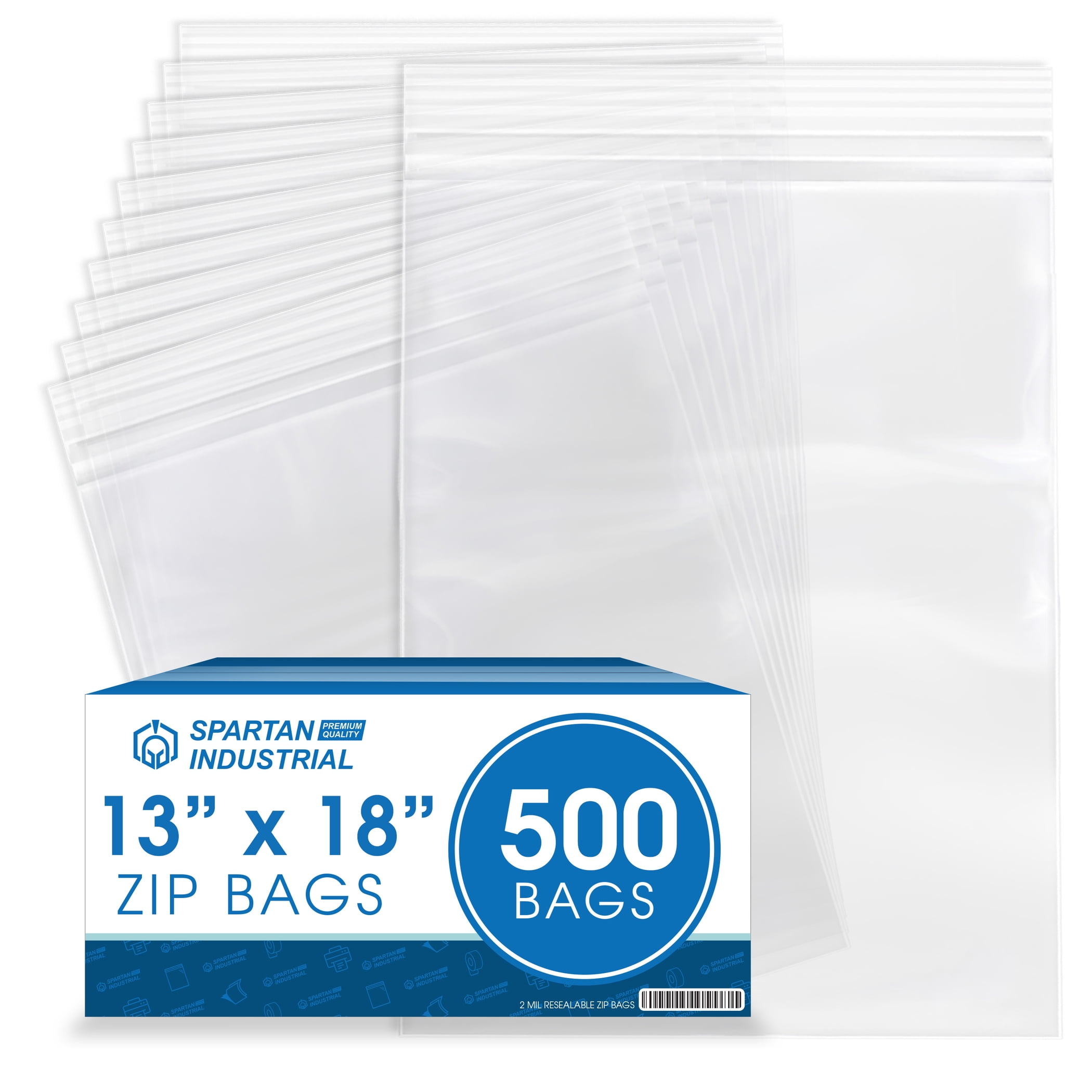 Spartan Industrial, 13 x 18 Inch Reclosable Plastic Zip Bags ...