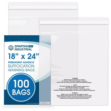12x15 Inch 1000 Pack Clear Poly Bags with Suffocation Warning, 1.6 Mil ...